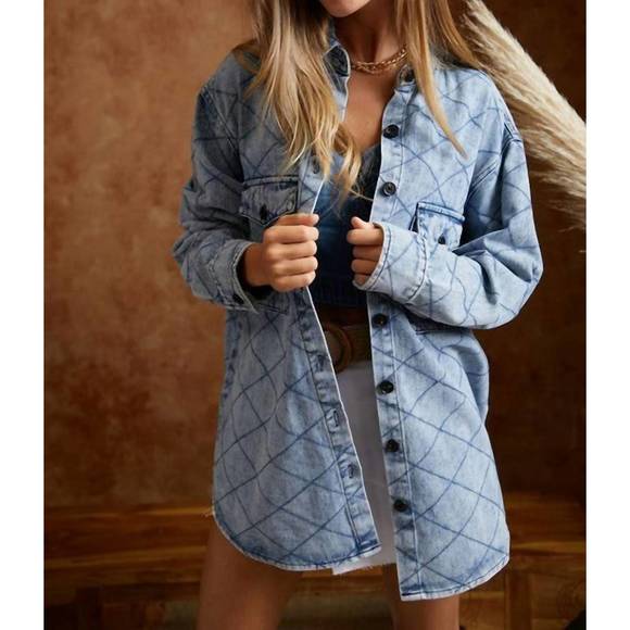 DAVI & DANI | Jackets & Coats | New Davi Dani Izzie Quilted Denim ...